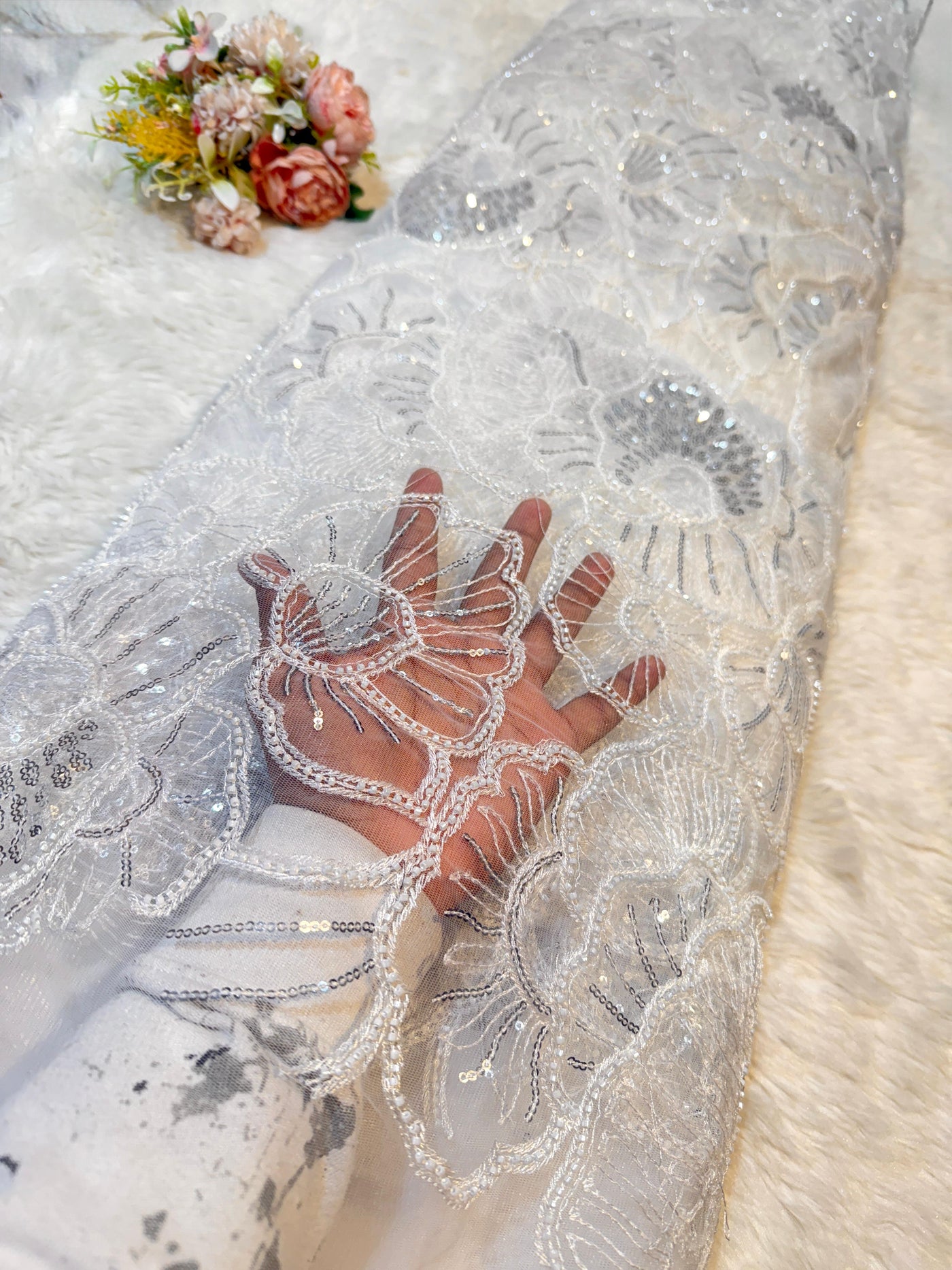 White Imported Handwork Net Embroidery 48 inch width – Fabric Forever