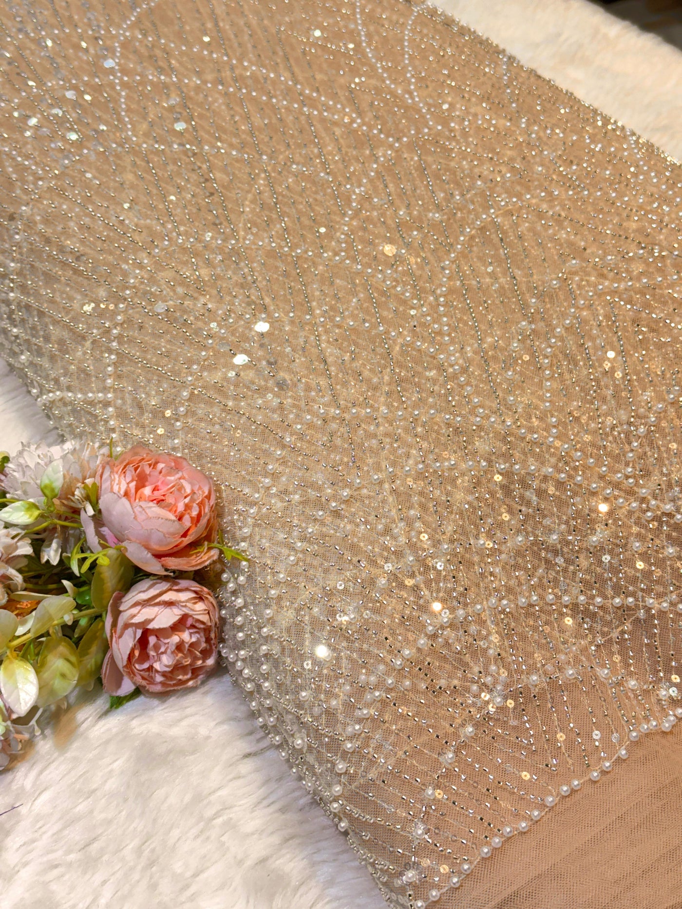 Beige Emil Handwork Net Embroidery 54 inch width – Fabric Forever