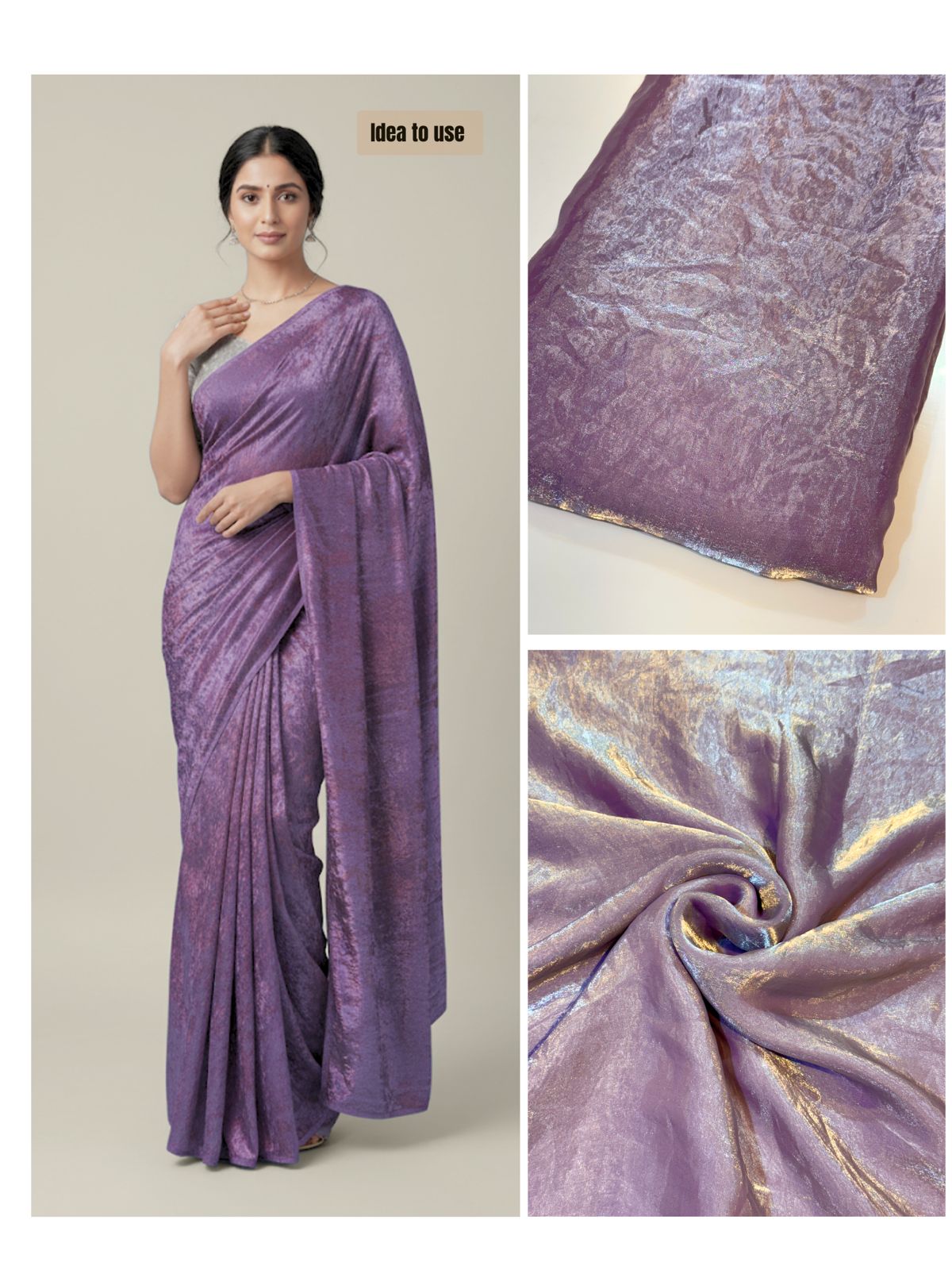 Supersoft Two Tone Satin Organza Fabric 44 inch width (Shade BF- 2720 ...