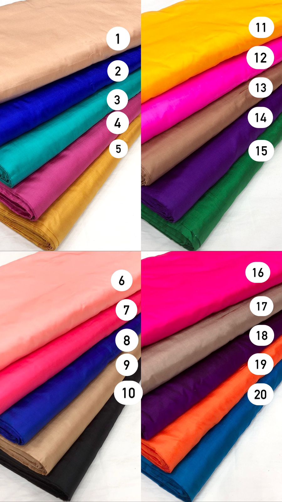 Pure silk plain Colors quality 44 Inch width 100 Percent Original ...