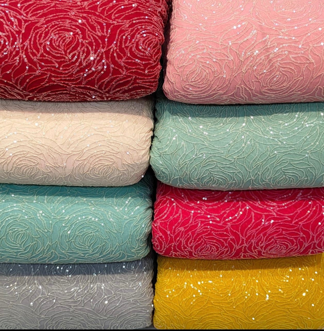 Georgette Sequins Work Emroidery 44inch width Jalebi – Fabric Forever