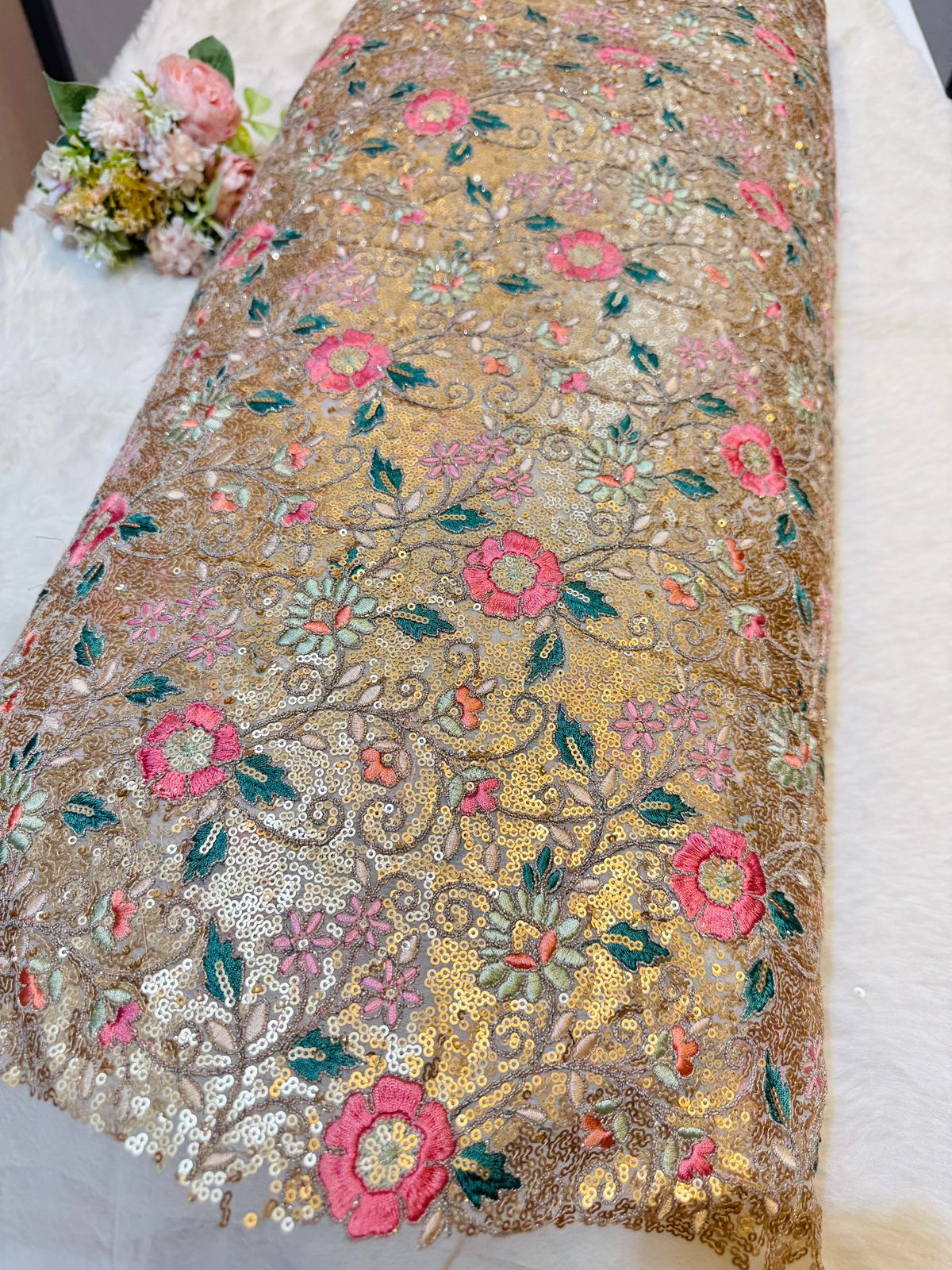 Guldasta Georgette Thread And Sequins Embroidery 44 Inch – Fabric Forever