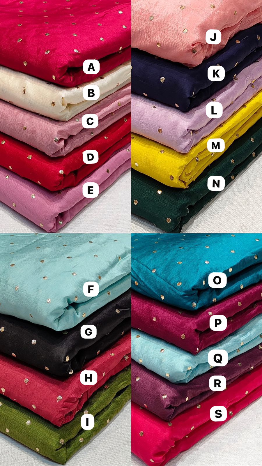Pure Chinon Booti Embroidery 44 Inch width Foil Mokesh Work – Fabric ...