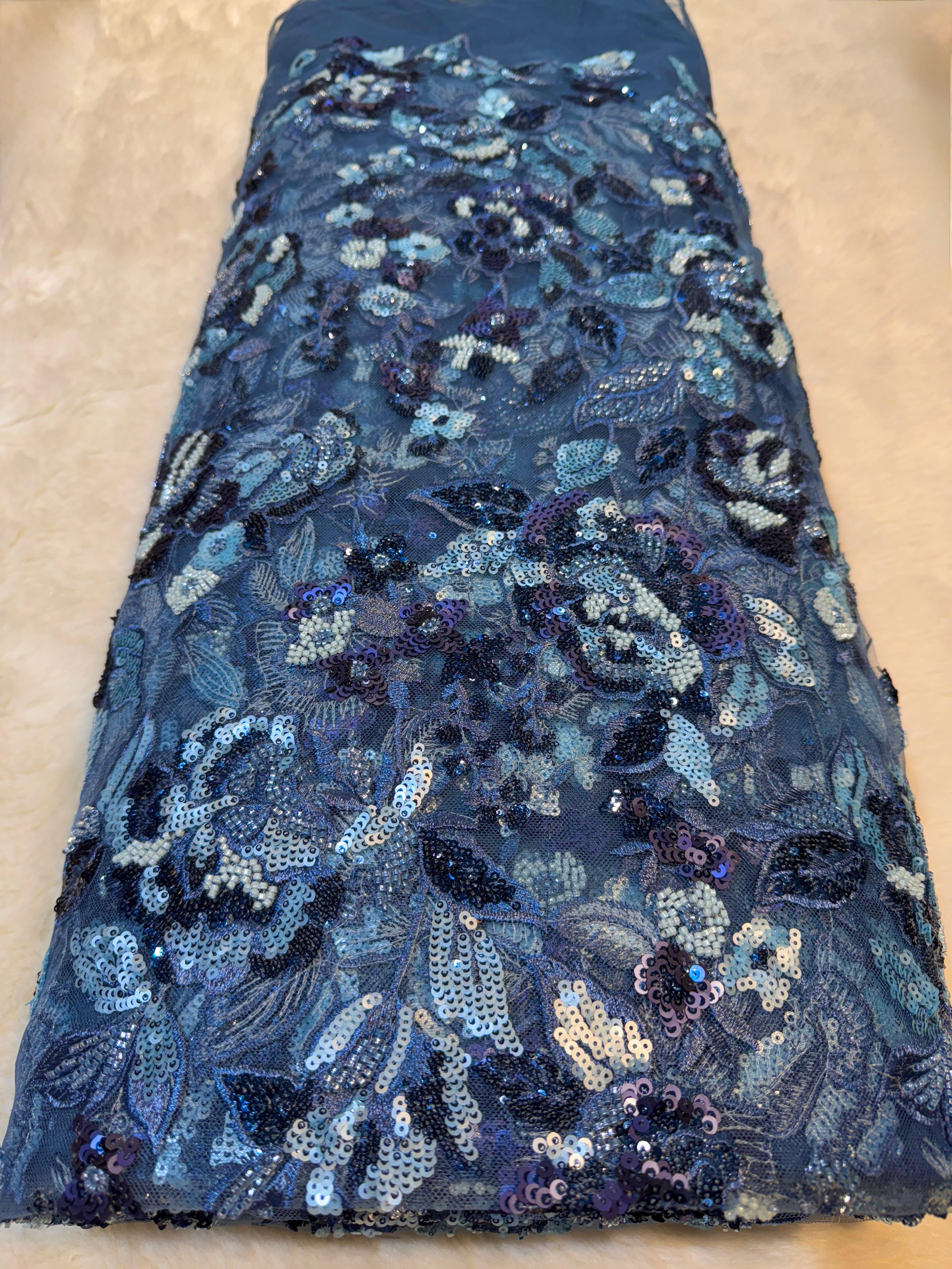 (Precut of 0.65 Meter) Imported Handwork Net Embroidery 54 inch width ...