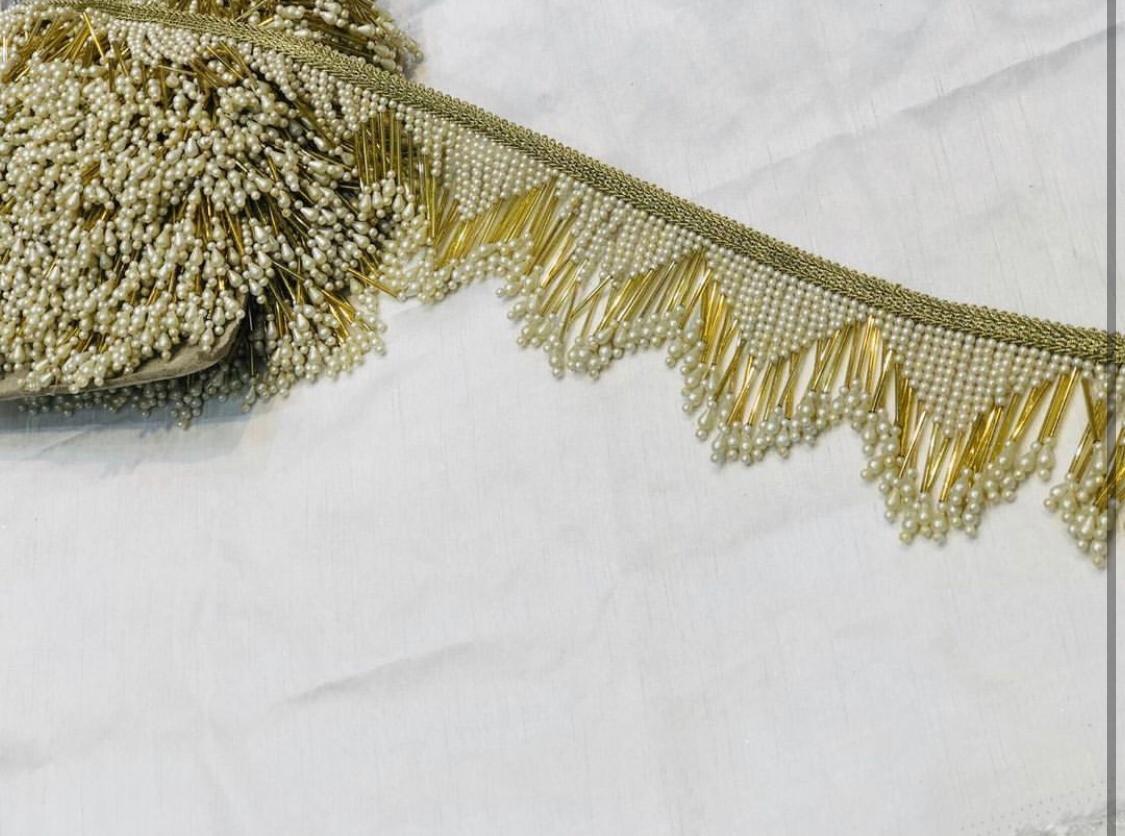 Pearl work tassel border – Fabric Forever