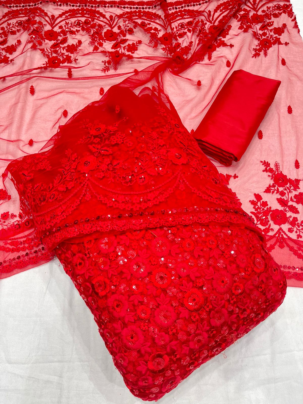 Red net suit set – Fabric Forever